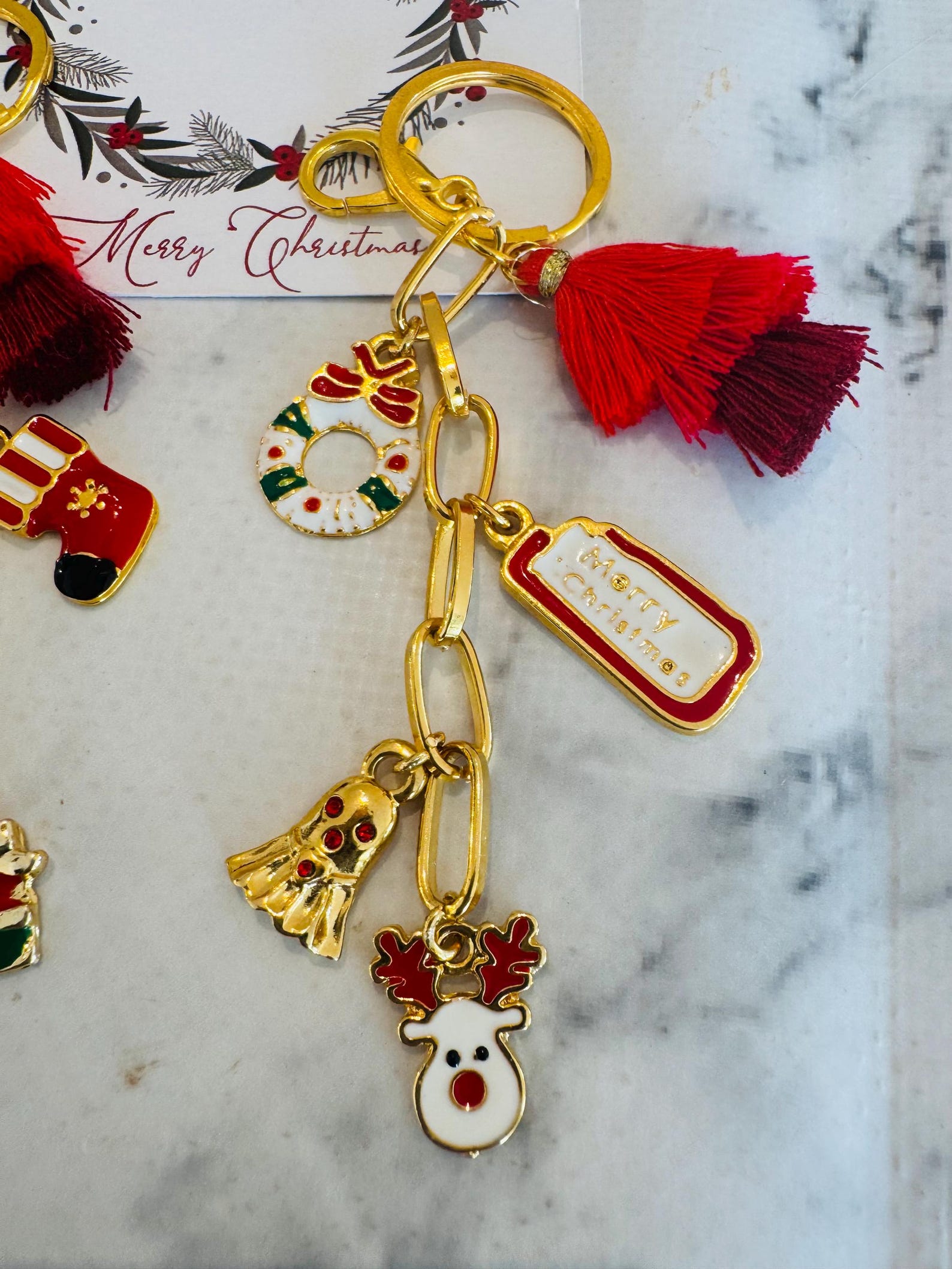 Charm Keychain for Christmas, Custom Charm Car Keychain, Purse Chain ...