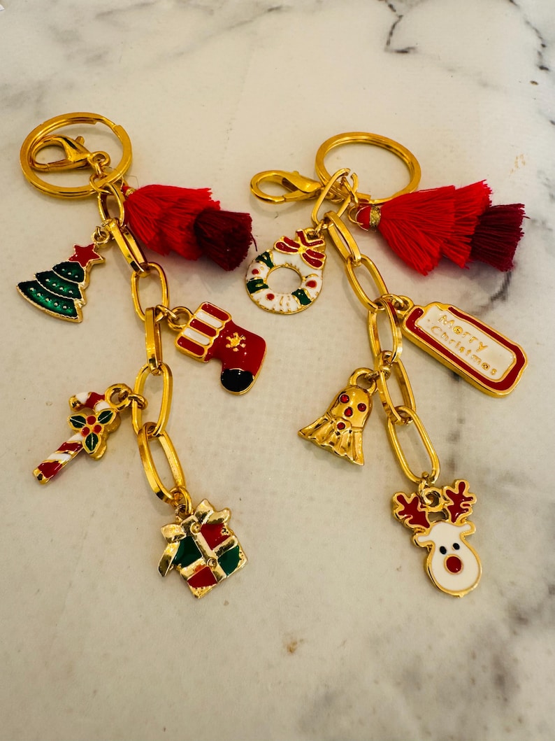 Charm Keychain for Christmas, Custom Charm Car Keychain, Purse Chain ...