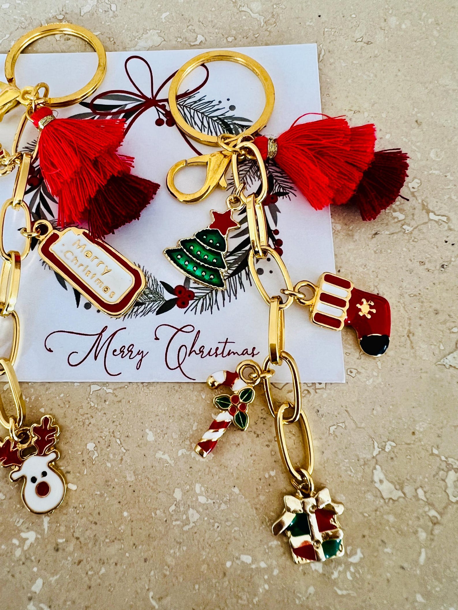 Charm Keychain for Christmas, Custom Charm Car Keychain, Purse Chain ...