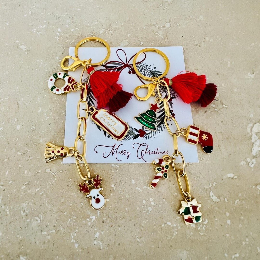 Charm Keychain for Christmas, Custom Charm Car Keychain, Purse Chain ...
