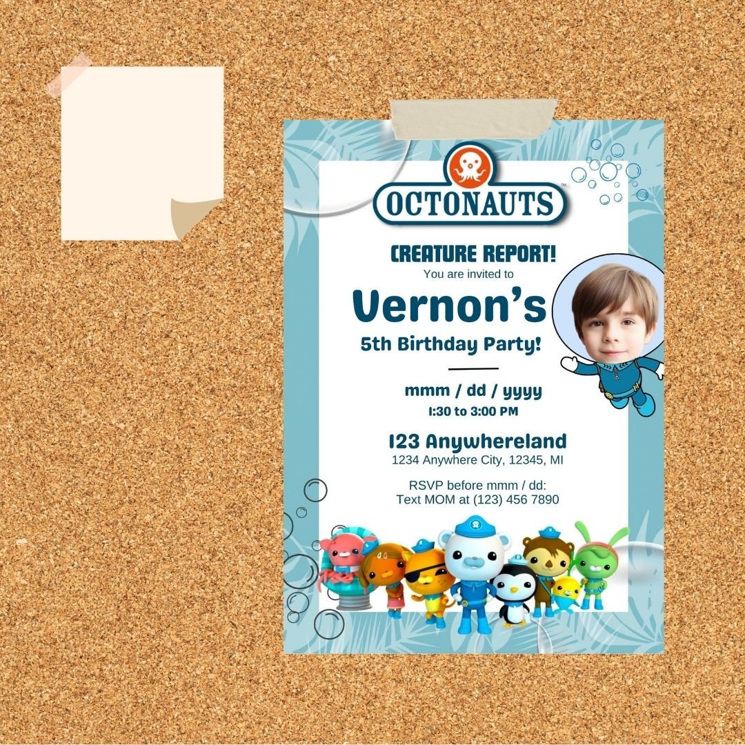 Octonauts Birthday Party Invitation Template (editable) - Etsy