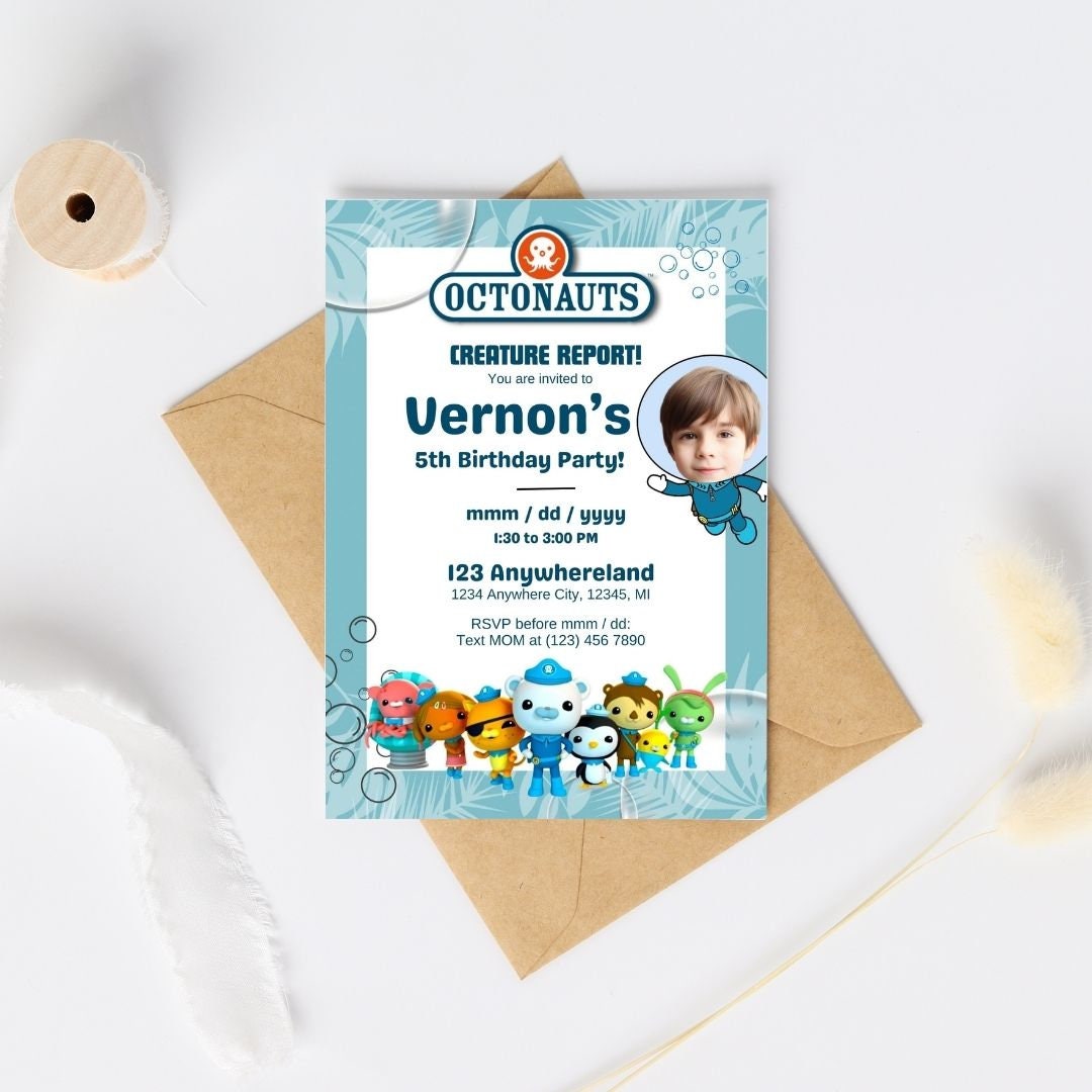 Octonauts Birthday Party Invitation Template (editable) - Etsy