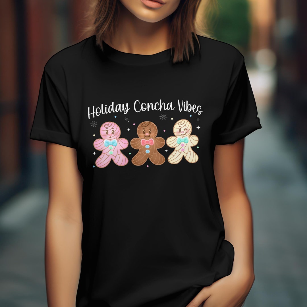Holiday Concha Vibes Gingerbread Man Shirt,holiday Concha Shirt,holiday ...