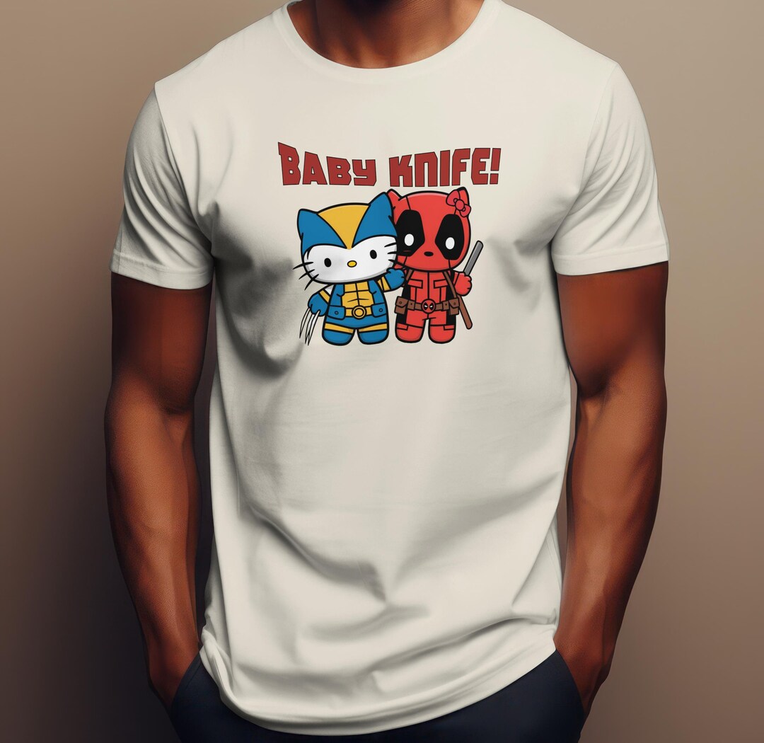 Hello Kitty Deadpool and Wolverine Halloween Shirt,hello Kitty ...