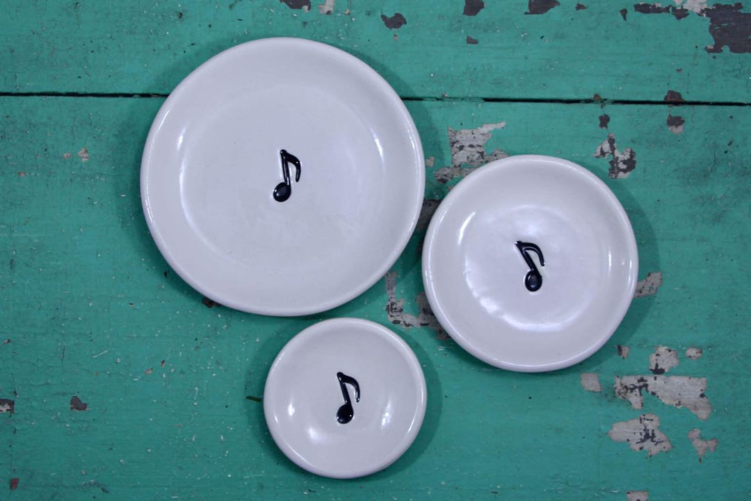 Handmade Ceramic Ring Dish: Music Note Trinket Plate - Etsy