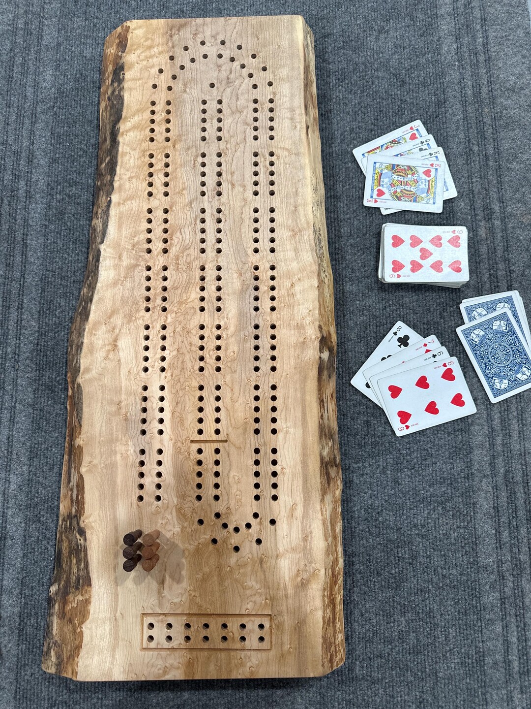 EXTRA LARGE Cherry Cribbage Board With Live Edge - Real Wood - Great Gift 2024 - Etsy UK