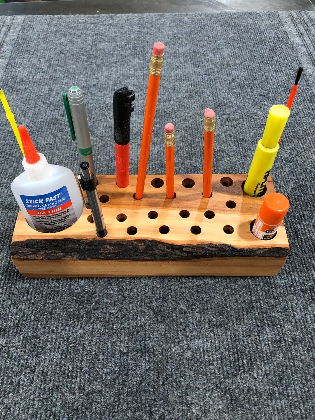 Handcrafted Apple Wood Desk Caddy: Organizer, Pen Holder - Etsy