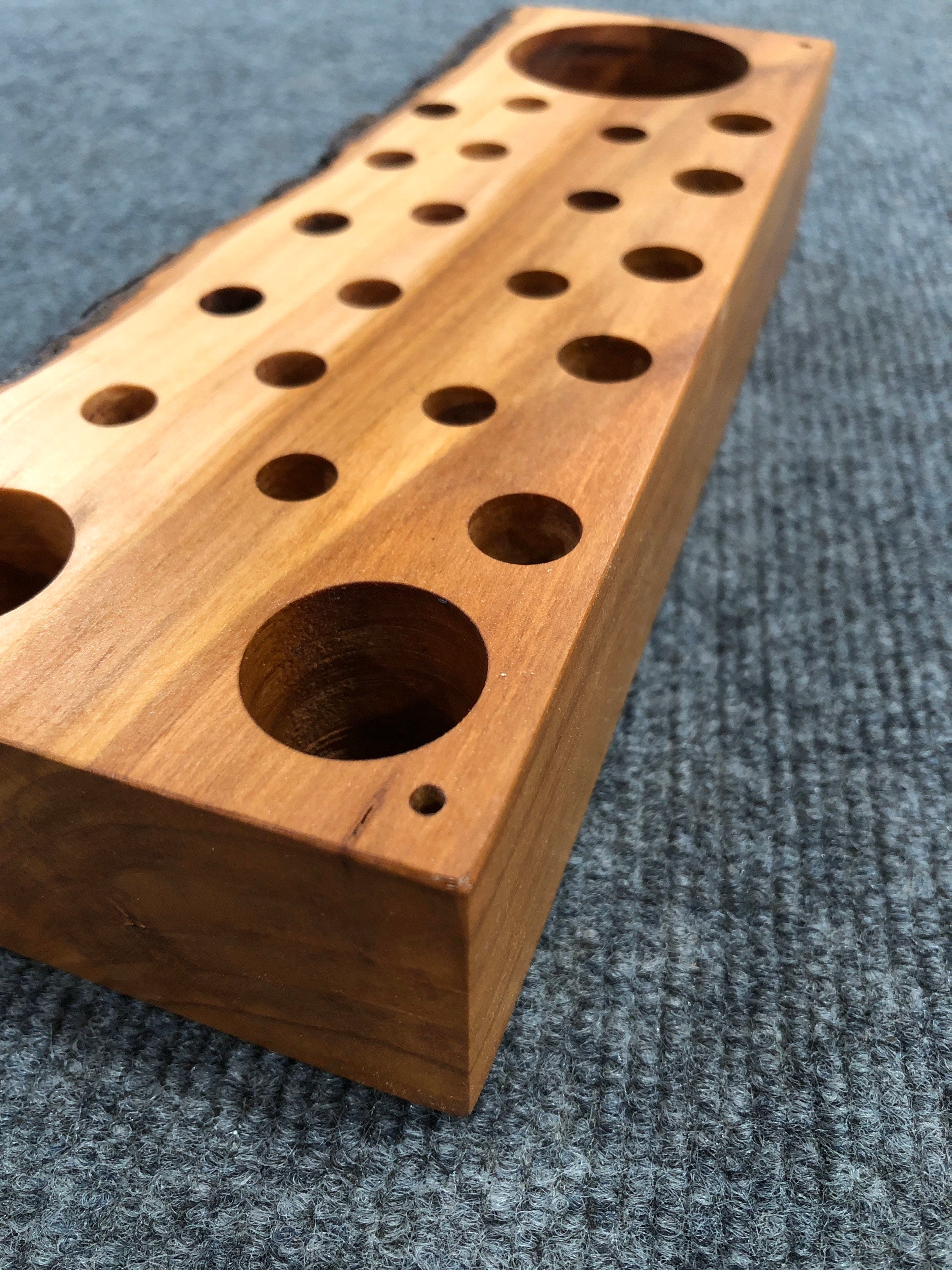 Handcrafted Apple Wood Desk Caddy: Organizer, Pen Holder - Etsy