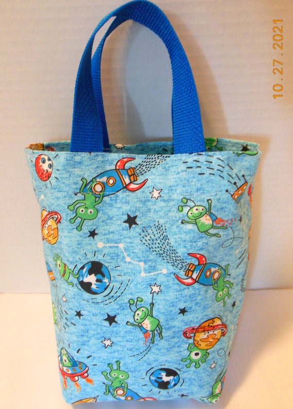 Space Aliens and Rocket Ships Gift Bag/easter Basket/tote | Etsy