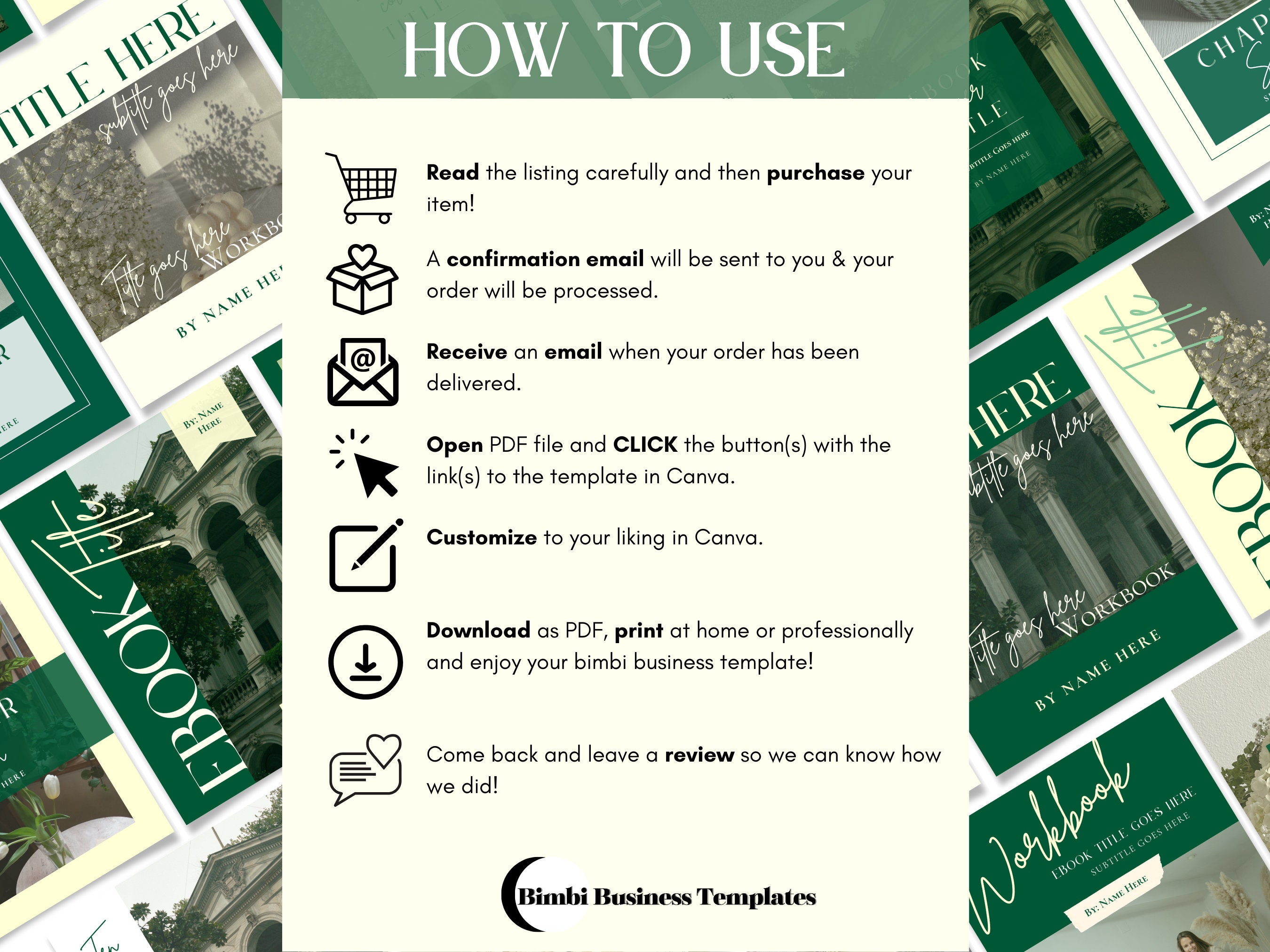 EBOOK TEMPLATE With GREEN Background, Ebook Template Canva, Ebook Pdf ...