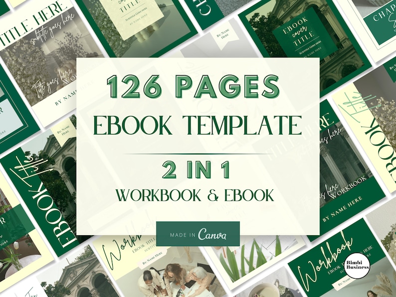 EBOOK TEMPLATE With GREEN Background, Ebook Template Canva, Ebook Pdf ...