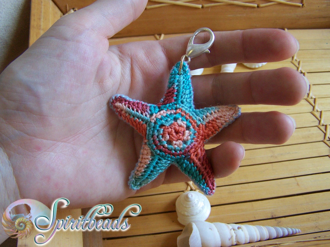 Southwest Starfish Crochet Keychain - Etsy