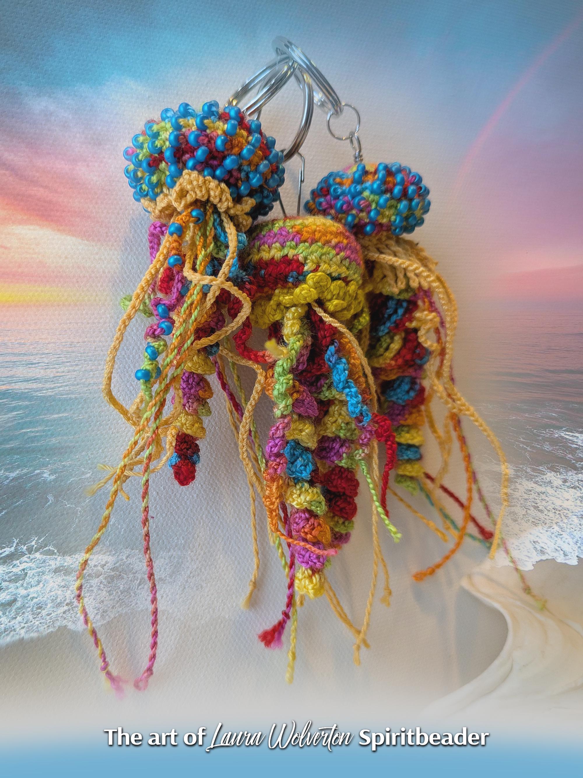 Bright Colors Positive Energy Plush Jellyfish Keychains SET OF THREE ...