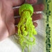 Neon Fluorescent Yellow Crochet Beach Jellyfish Keychain Silver Split ...