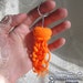 Neon Fluorescent Orange Crochet Beach Jellyfish Keychain Silver Split ...