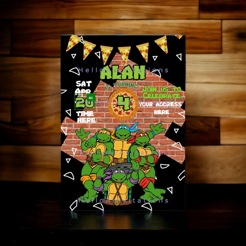 Ninja Turtles Birthday Invitation - Etsy