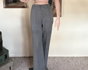 Vintage 80s Slacks Brown Tan Houndstooth Wool Pants Trousers Vintage 80s Slacks Brown Tan Houndstooth Wool Pants Trousers