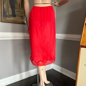 Vintage Red Half Slip Lace Below the Knee Length S/M - Etsy