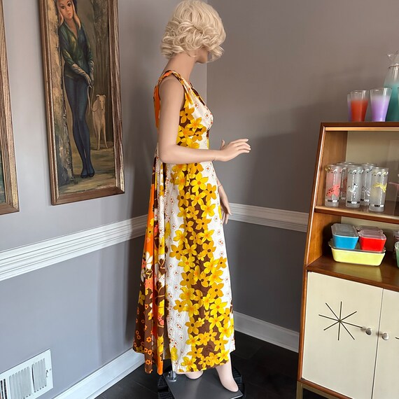 Vintage Hawaiian Watteau Dress Waterfall Back Wedding… - Gem