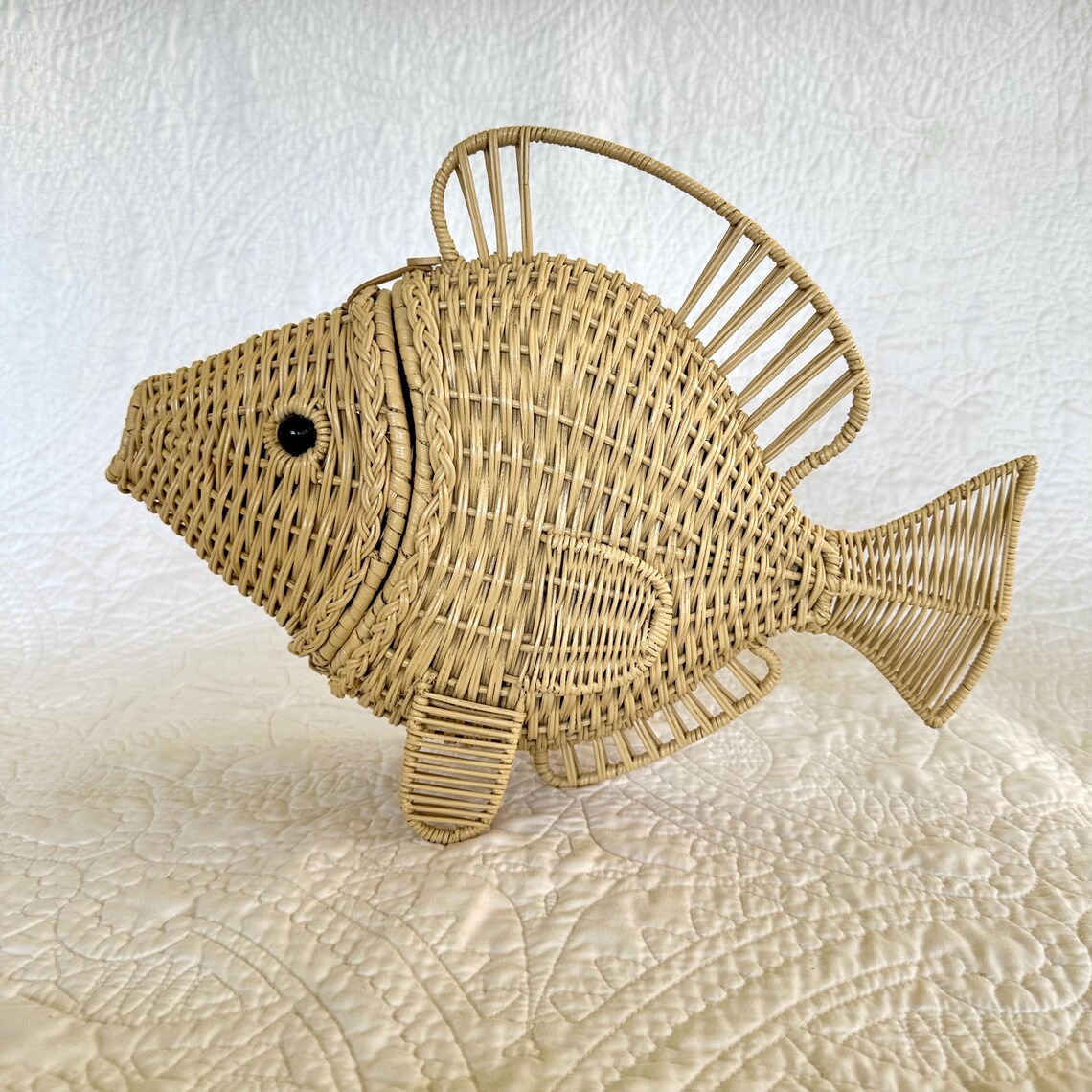 MR DARCY Wicker Fish Purse Handmade Vintage 1950s Style Retro Gift - Etsy