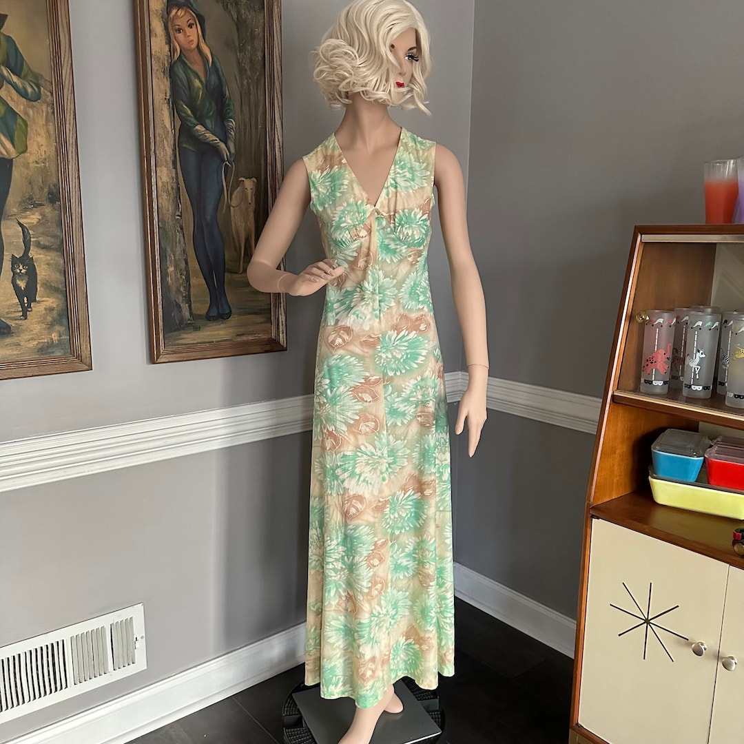 Vintage 70s Water Nymph Maxi Dress Slinky Fairycore Ethereal S - Etsy