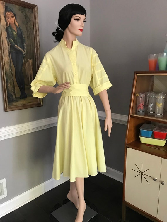 vintage 1980s yellow dress - Gem