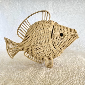 MR DARCY Wicker Fish Purse Handmade Vintage 1950s Style Retro Gift - Etsy