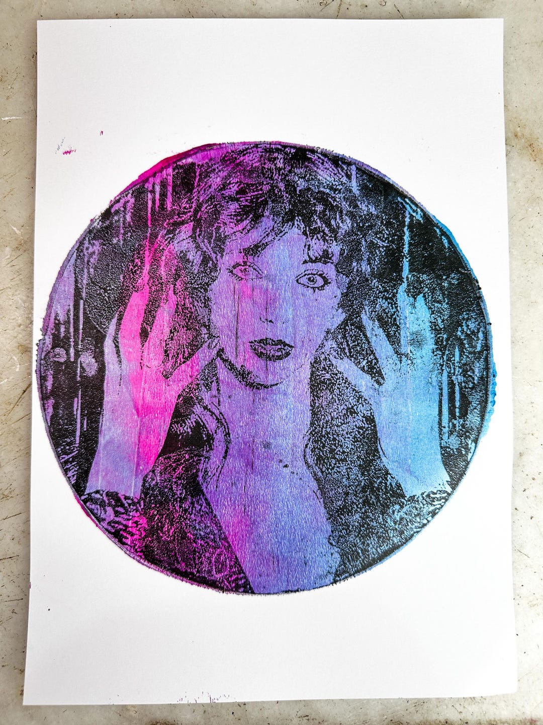 Handmade Acrylic Gel Print A4 - KATE BUSH - Signed Original Art, Punk ...