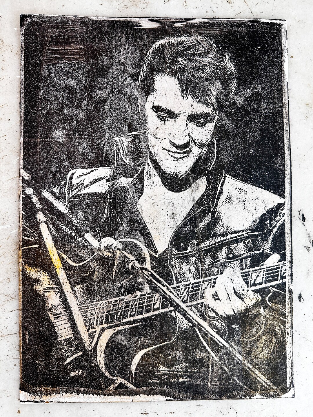 Handmade Acrylic Gel Print A4 - ELVIS PRESLEY - Signed Original Art ...