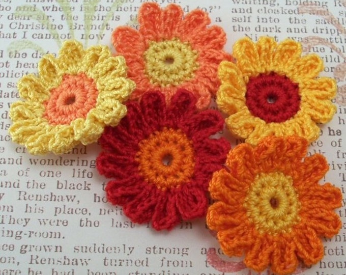 Crocheted Fall Flowers 12 Petals - Etsy