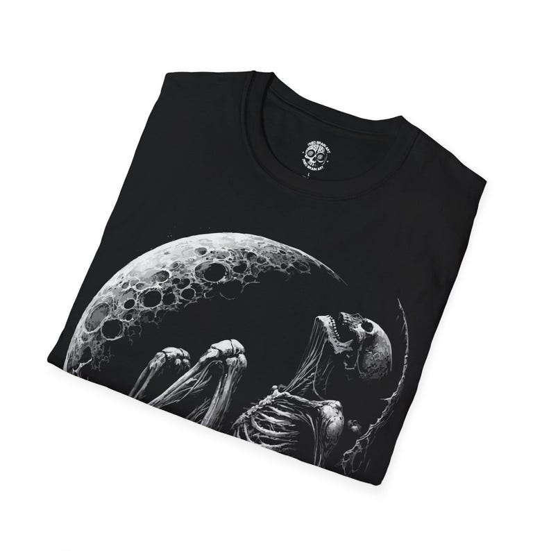 Dark Art Skeleton Gothic T-shirt, Moon T-shirt, Dark Fantasy Moon ...