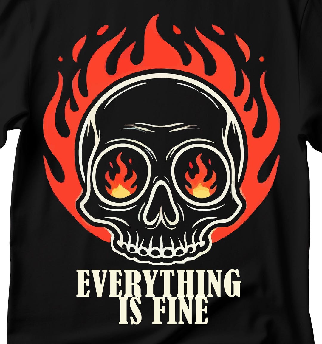 Everything is Fine Skeleton Oversized Vintage T-shirt, Comfort Colors ...