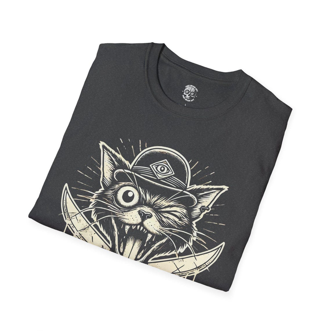 Cute Black Cat T-shirt, Cat Hat T-shirt, Street Cat T-shirt, Bandit Cat ...