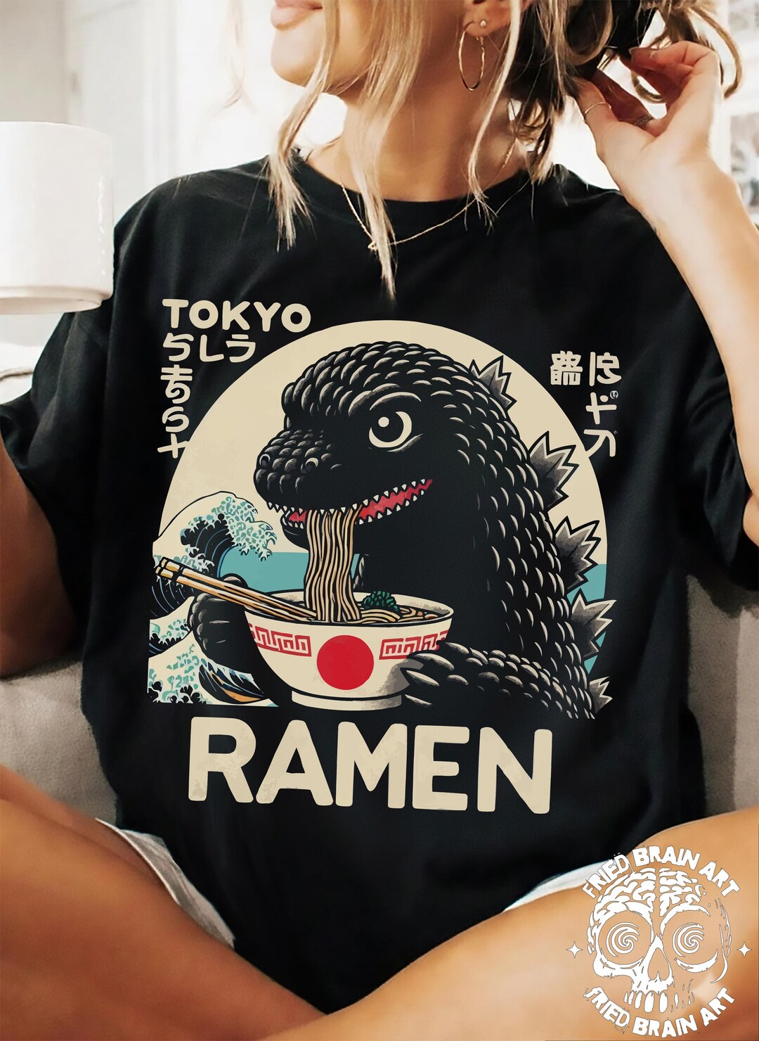 Godzilla Ramen T-shirt: Vintage Japanese Monster Food Tee - Etsy