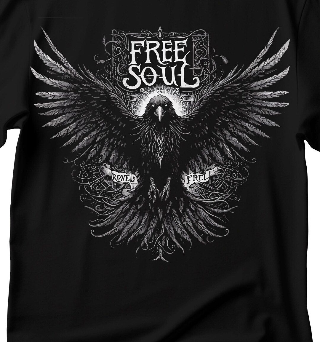 Gothic Raven T-shirt: Free Soul Dark Fantasy Tee - Etsy