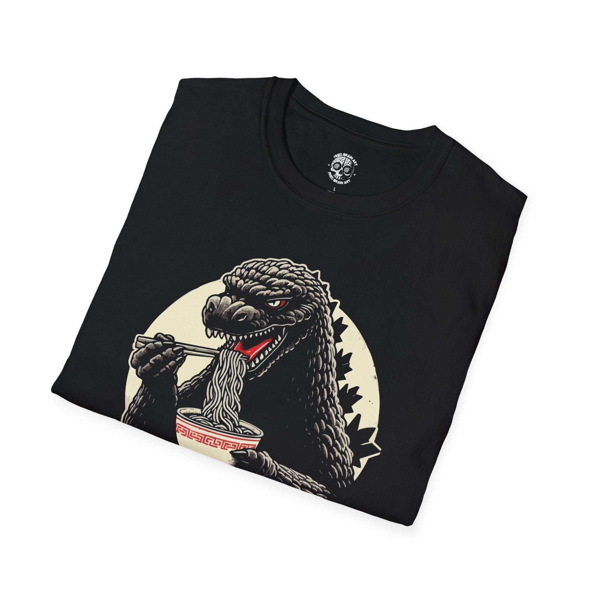 Vintage Godzilla Giant Monster Eating Ramen T-shirt, Funny Godzilla ...