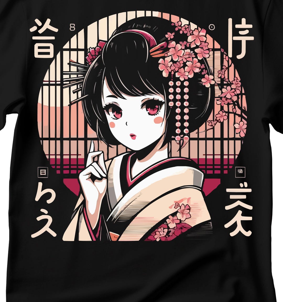 Japanese Geisha T-shirt: Anime Girl Art Tee - Etsy