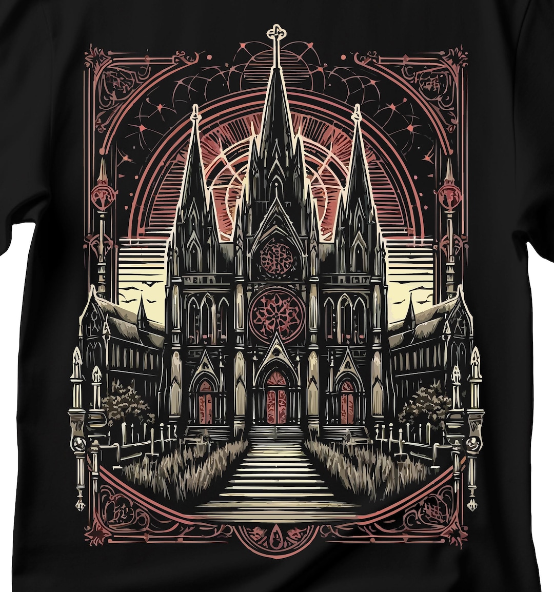 Gothic Cathedral T-shirt: Dark Architecture Art Tee - Etsy