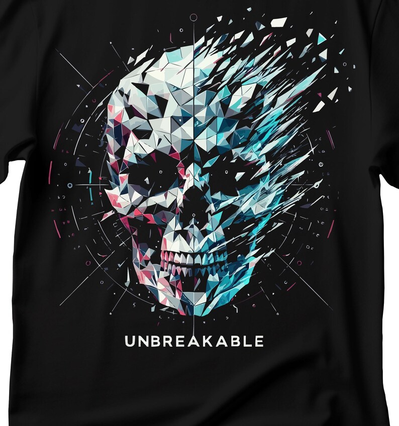 Crystal Skull T-shirt, Unbreakable Skull T-shirt, Futuristic Skull T ...