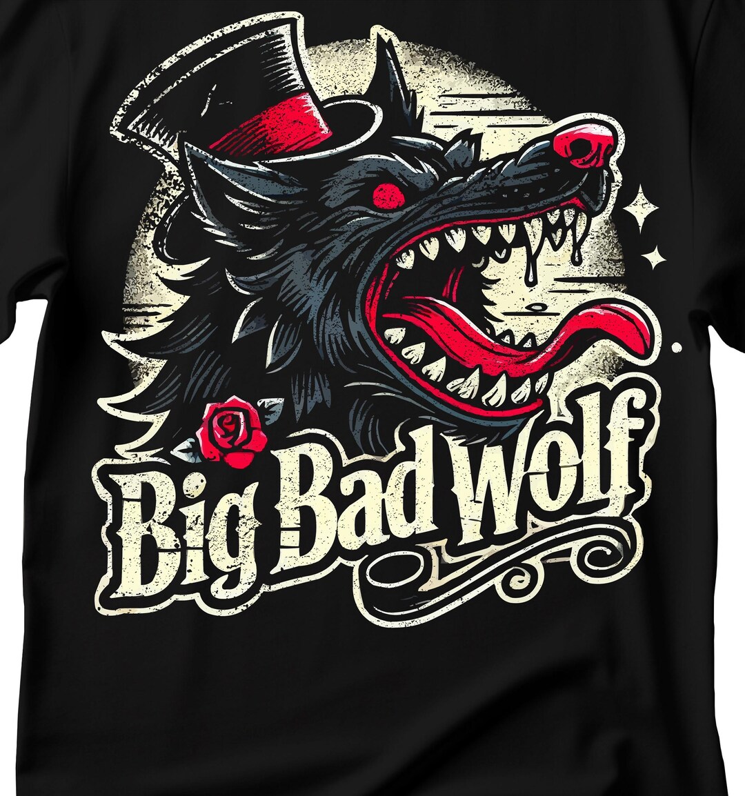 Cartoon Wolf T-shirt, Big Bad Wolf T-shirt, Wolf T-shirt, Funny Wolf T ...