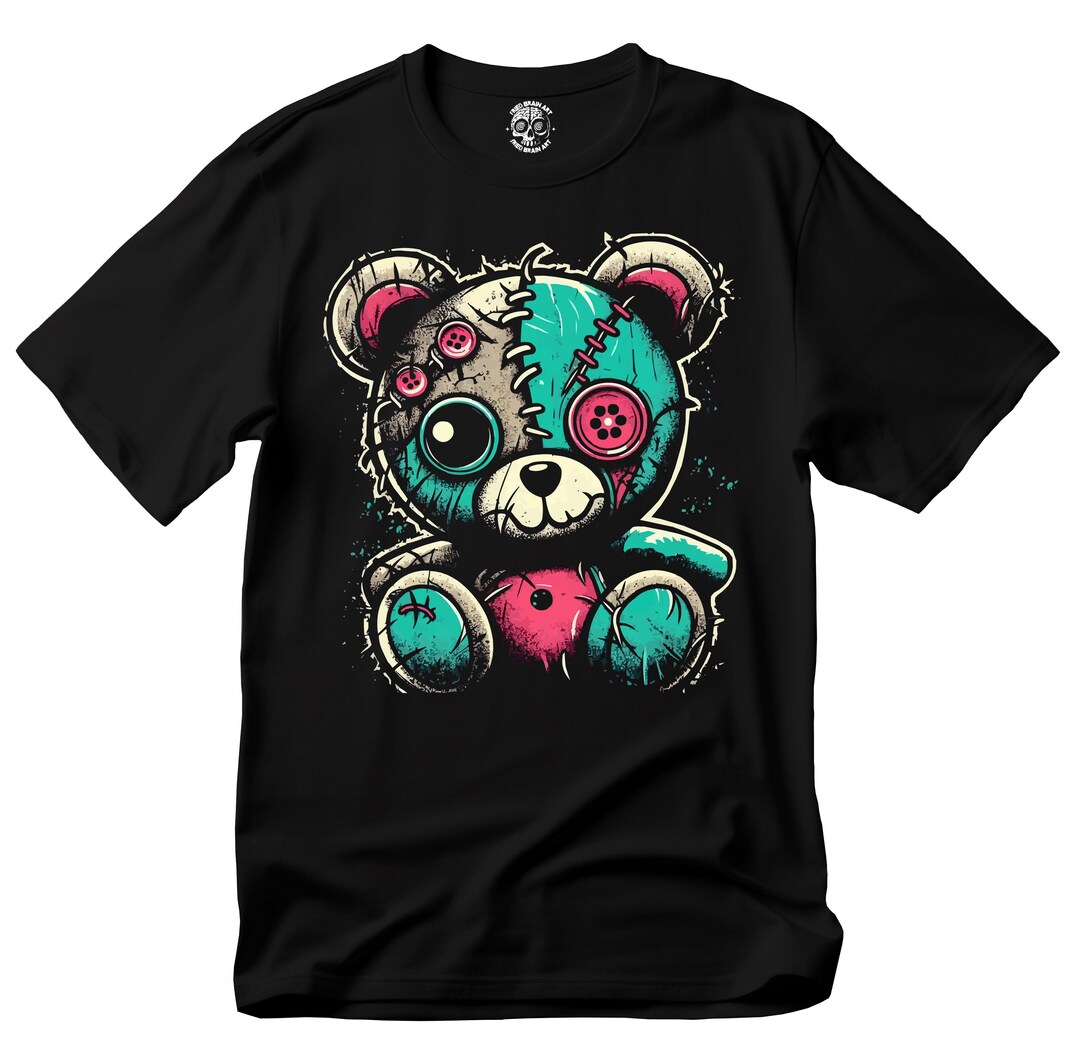 Creepy Cute Teddy Bear Shirt, Weirdcore Horror Tshirt, Pastel Goth T ...