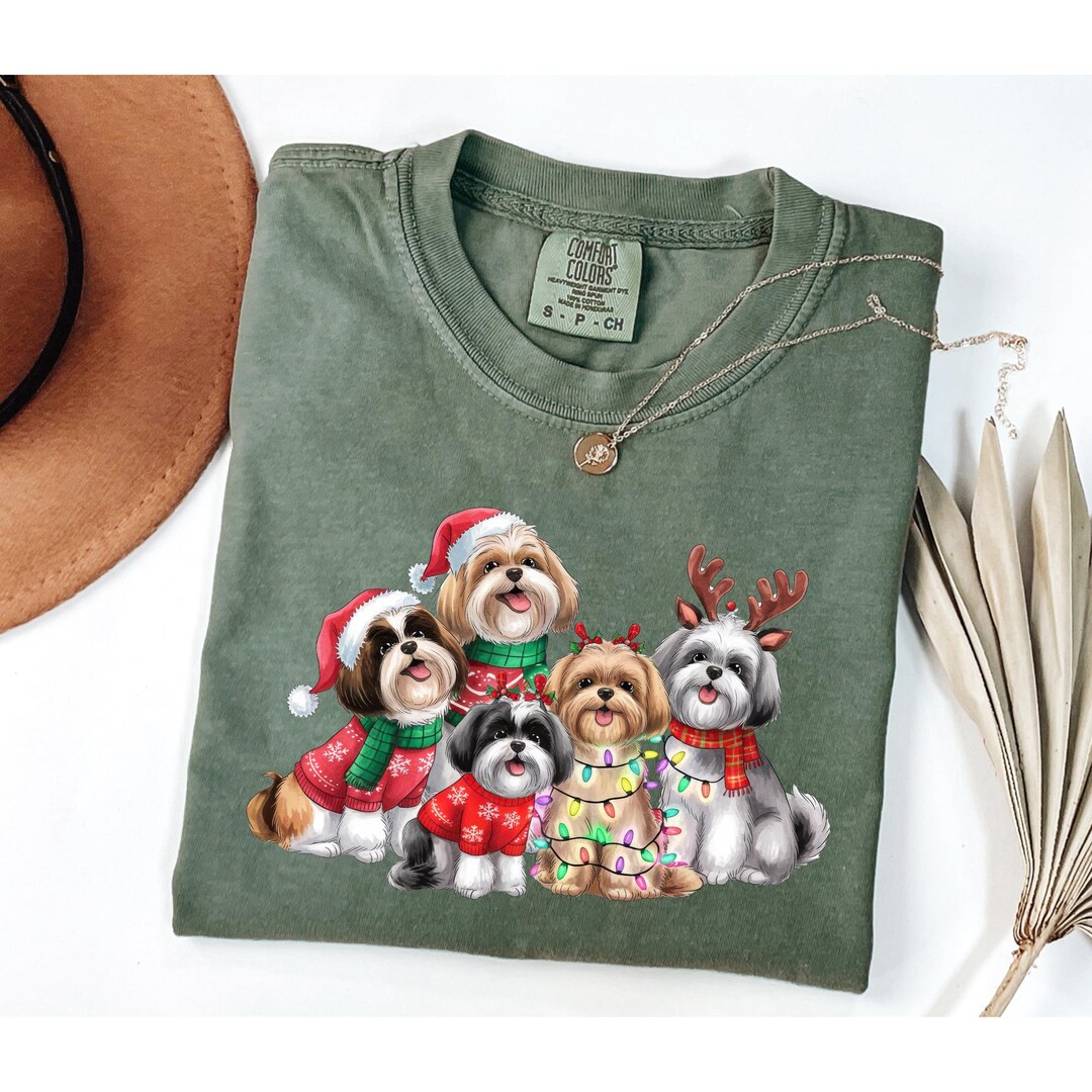 Christmas Dog Shirt, Comfort Colors® Dog Christmas Tee, Cute Dog Lover ...