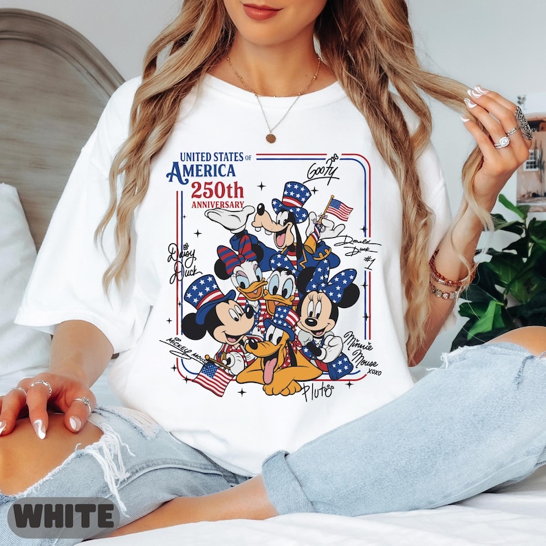 250th Anniversary Disney Shirt, Patriotic Mickey Minnie Donald Goofy ...