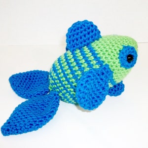 Tropical Fish Plush Toy, Blue-green Toy Stuffed Fish, Handmade ...