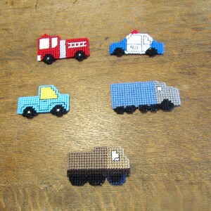 Trio of Trucks Magnets. Pickup Truck, Dump Truck, Semi Tractor-trailer ...