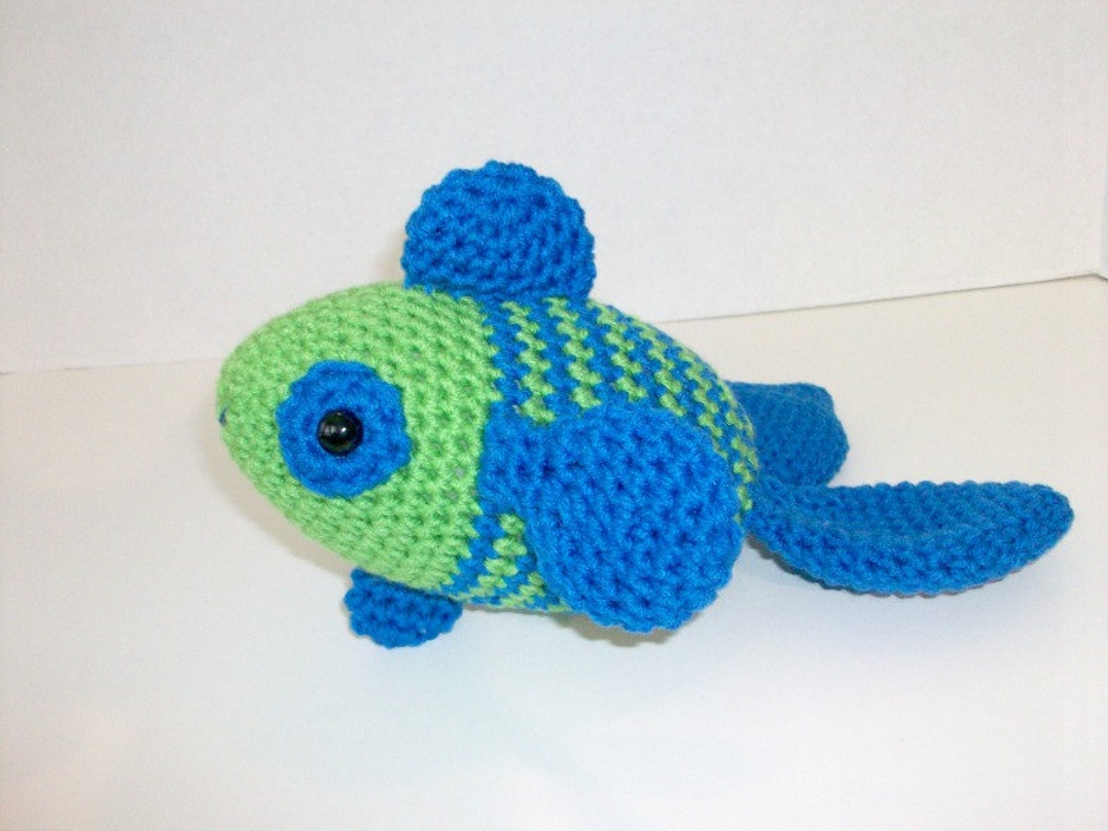 Tropical Fish Plush Toy Blue-green Toy Stuffed Fish Handmade - Etsy