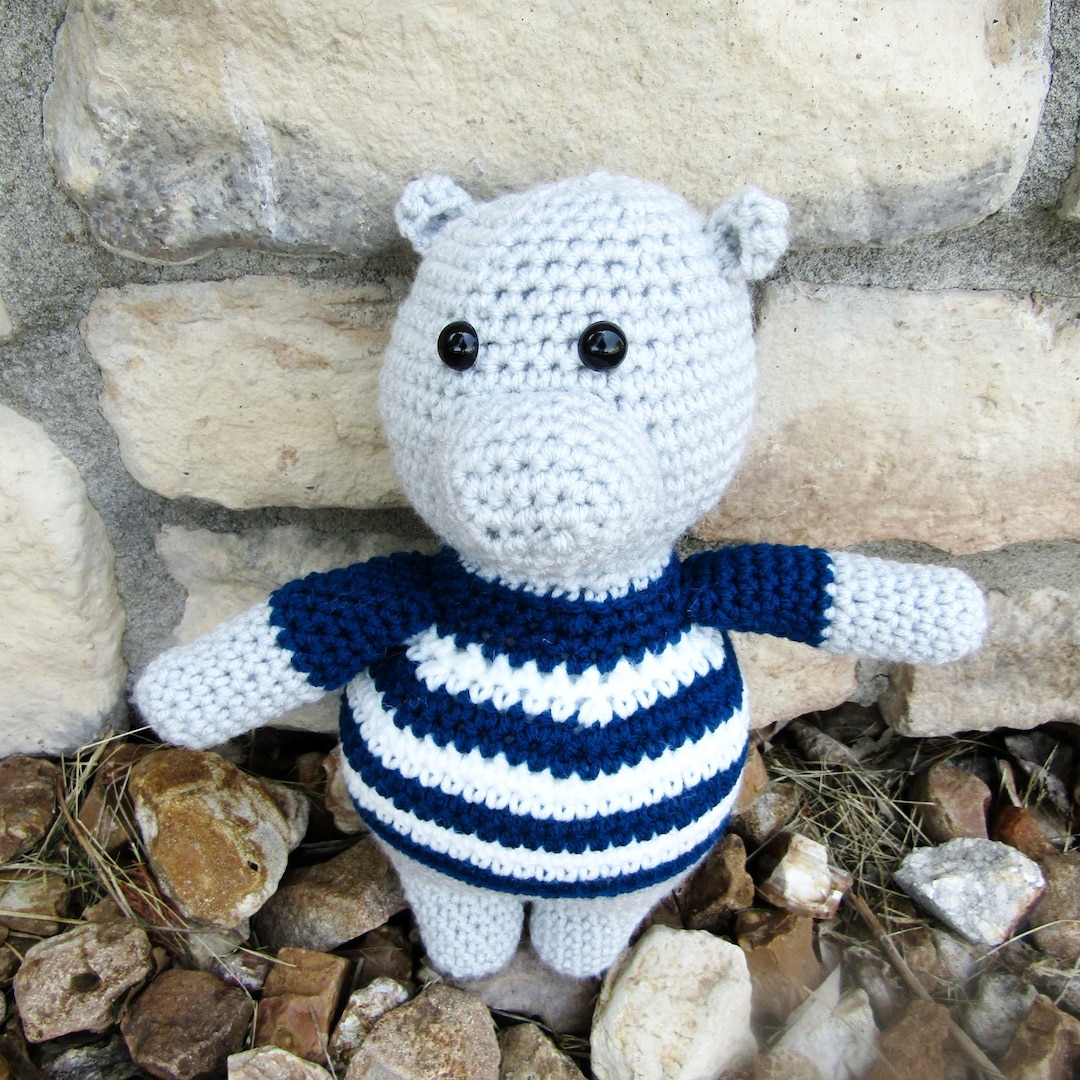 Henry the Hippo. Amigurumi Hippopotamus. Happy Plush Hippo. Stuffed ...