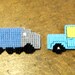 Trio of Trucks Magnets. Pickup Truck, Dump Truck, Semi Tractor-trailer ...
