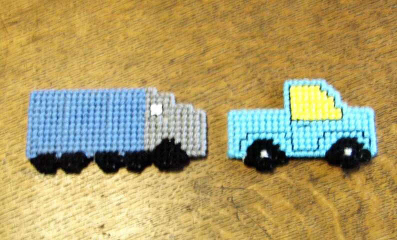Trio of Trucks Magnets. Pickup Truck, Dump Truck, Semi Tractor-trailer ...