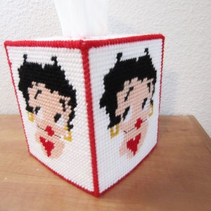 Betty Boop Tissue Box Cover. Handmade Needlepoint Tissue Cover - Etsy